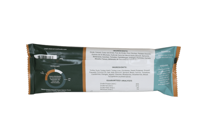 Healthy Adult Canine Dog Food Bars Turkey & Duck Recipe | NOBL Foods